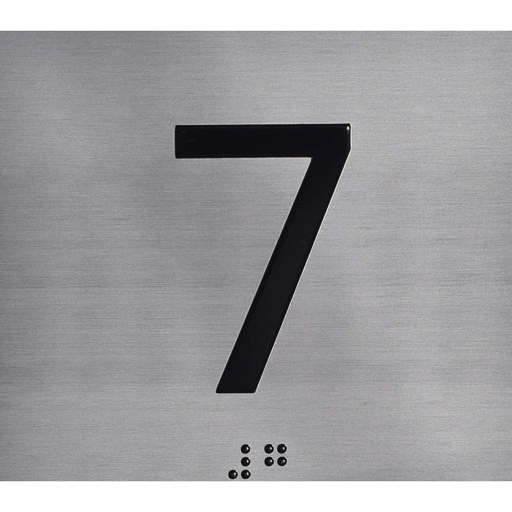 7TH Floor Elevator Jamb Plate Sign with Braille and Raised Number ...