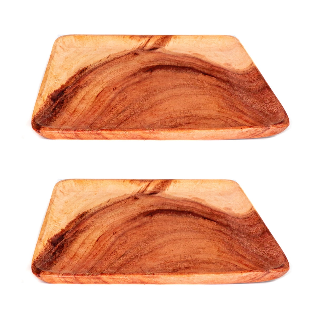 Square Acacia Wood Dinner Plate 2-Pack - Walmart.com