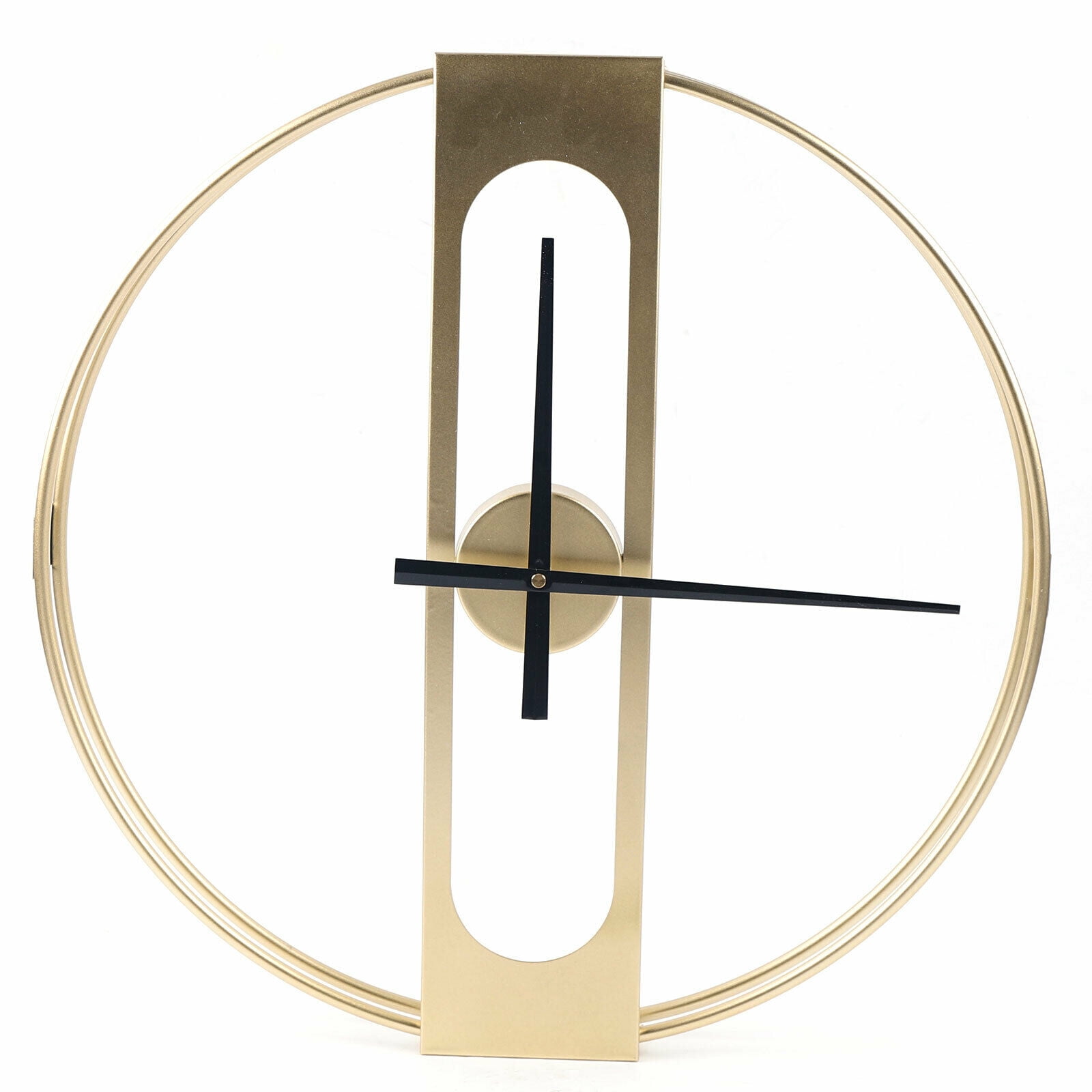 Modern Wall Clock Mid Century Living Large Metal Minimalist Gold Home ...