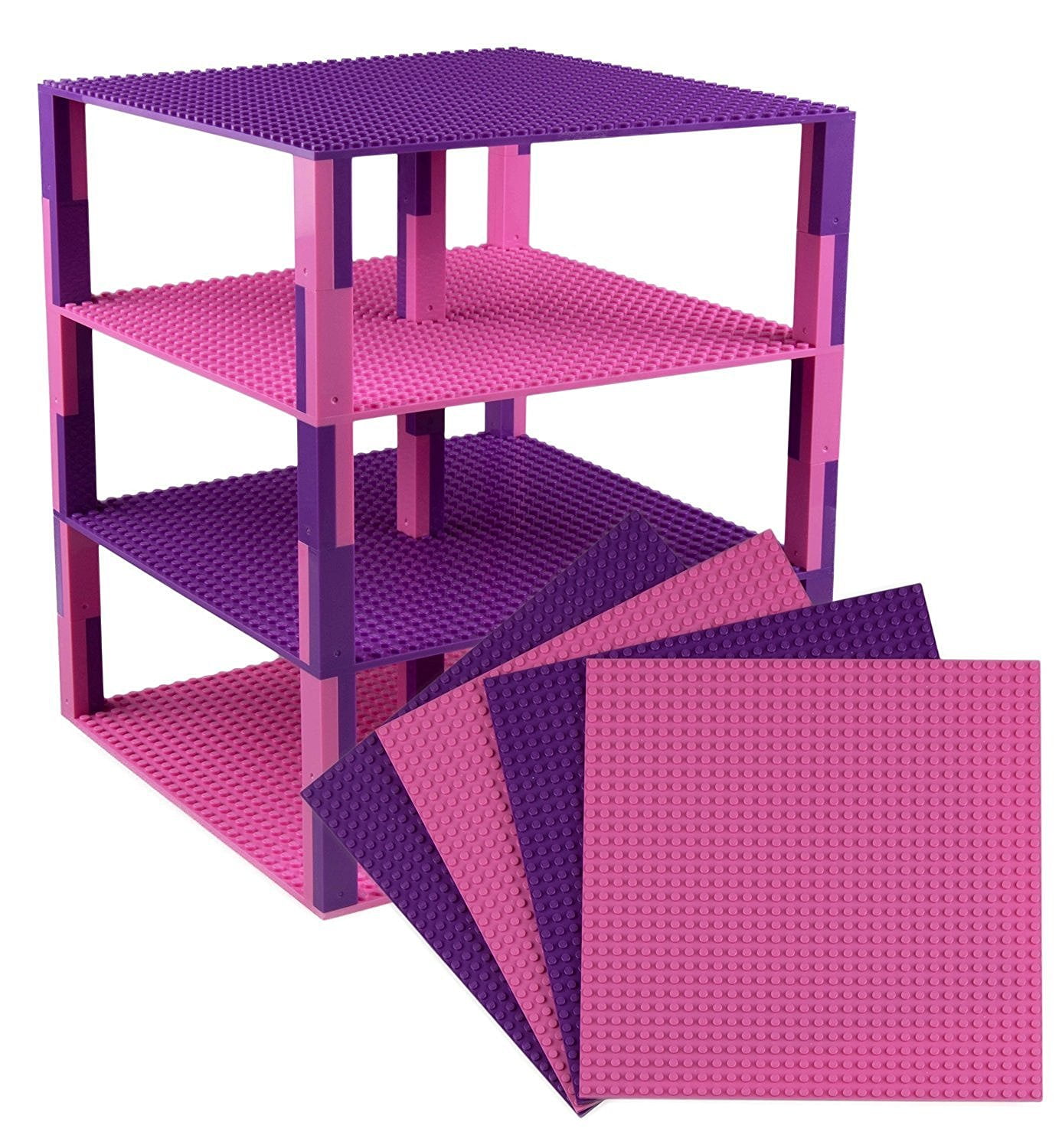 Premium Pink and Purple Stackable Base Plates - 4 Pack 10" x 10 ...
