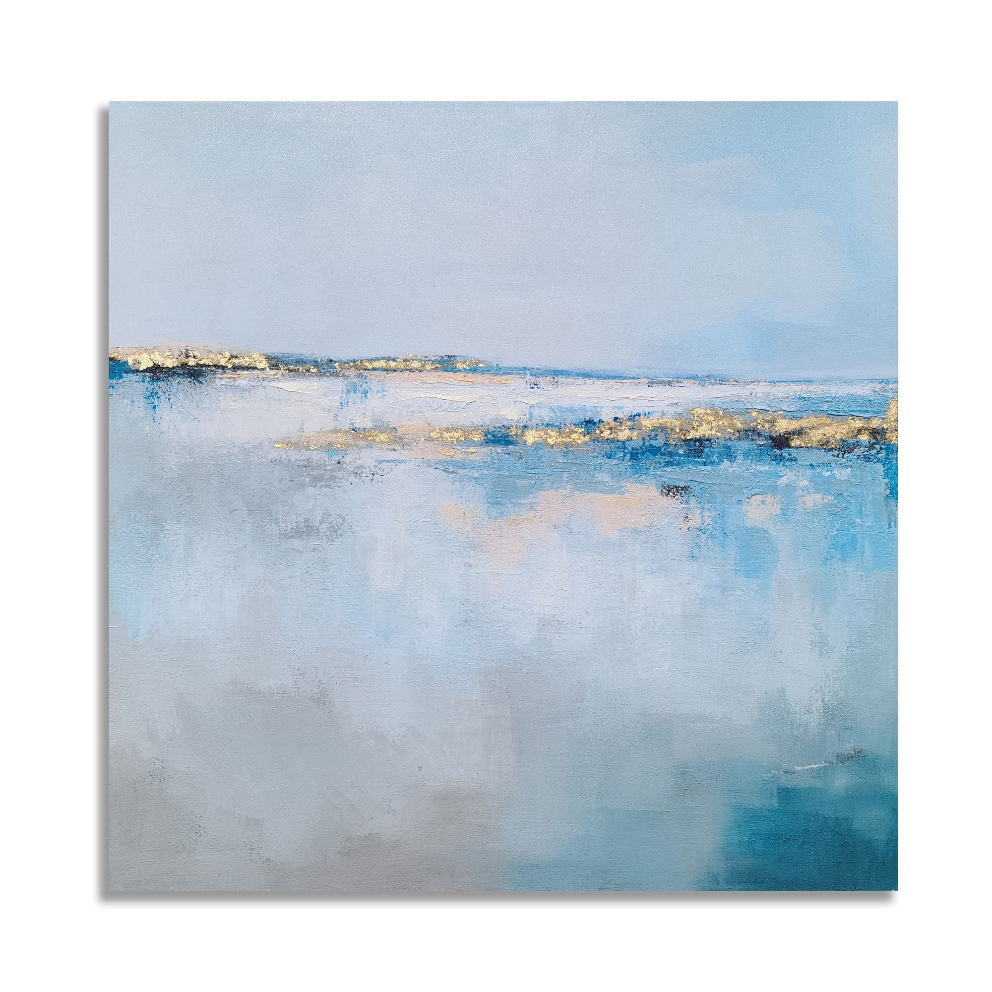 Yihui Arts Abstract Beach Canvas Wall Art with Gold Foil for Home Decor ...