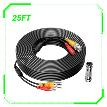 CableVantage 60ft Security Camera Cable Wire with BNC RCA Connectors ...