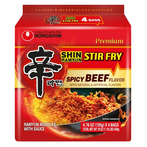Nongshim Shin Stir-Fry, 135g x 4, Family Pack - Walmart.ca