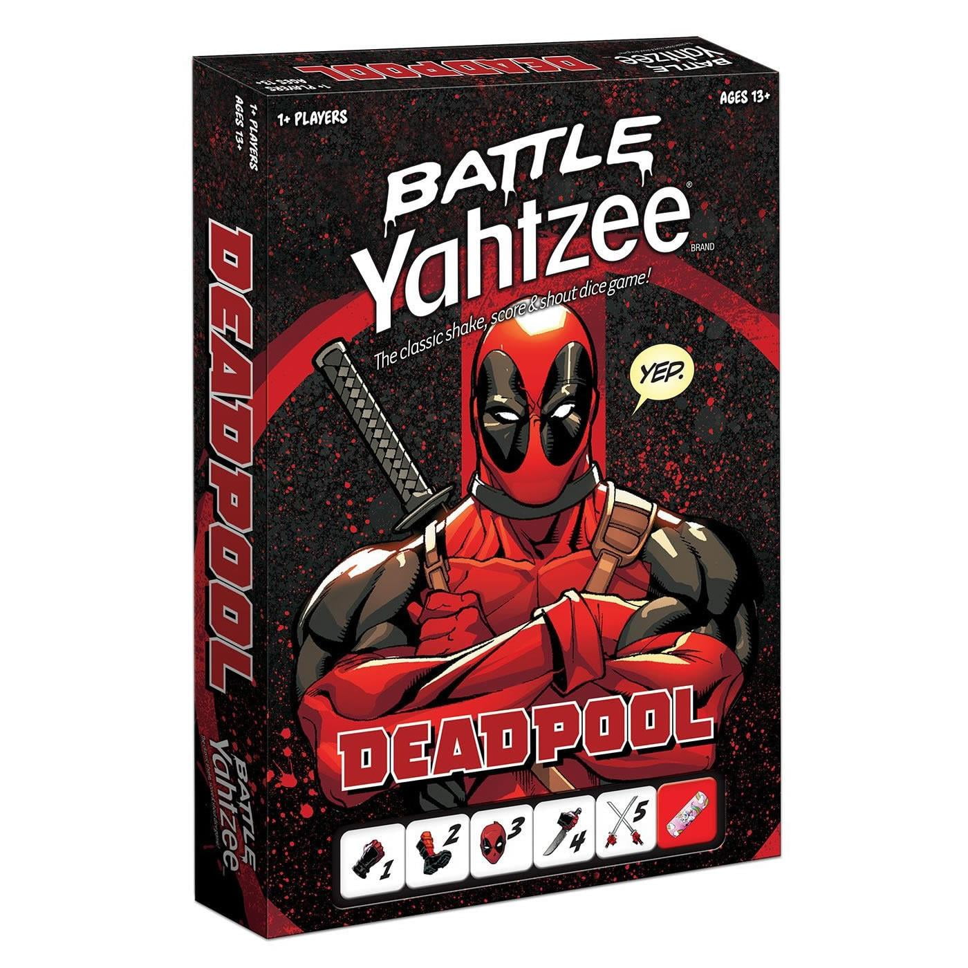 Battle Yahtzee: Deadpool Board Game Marvel Classic Family Fun USAopoly ...