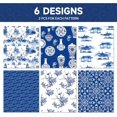 12 Sheets Blue Chinoiserie Wrapping Paper, 19.7 x 27.6 Inch Classic ...