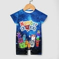 Unisex Short Sleeve Number Cartoon Show Block Bodysuits Multi-size ...