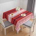 Abstract Red Gradient Stripe Table Cloth 60x60in, Waterproof Square ...