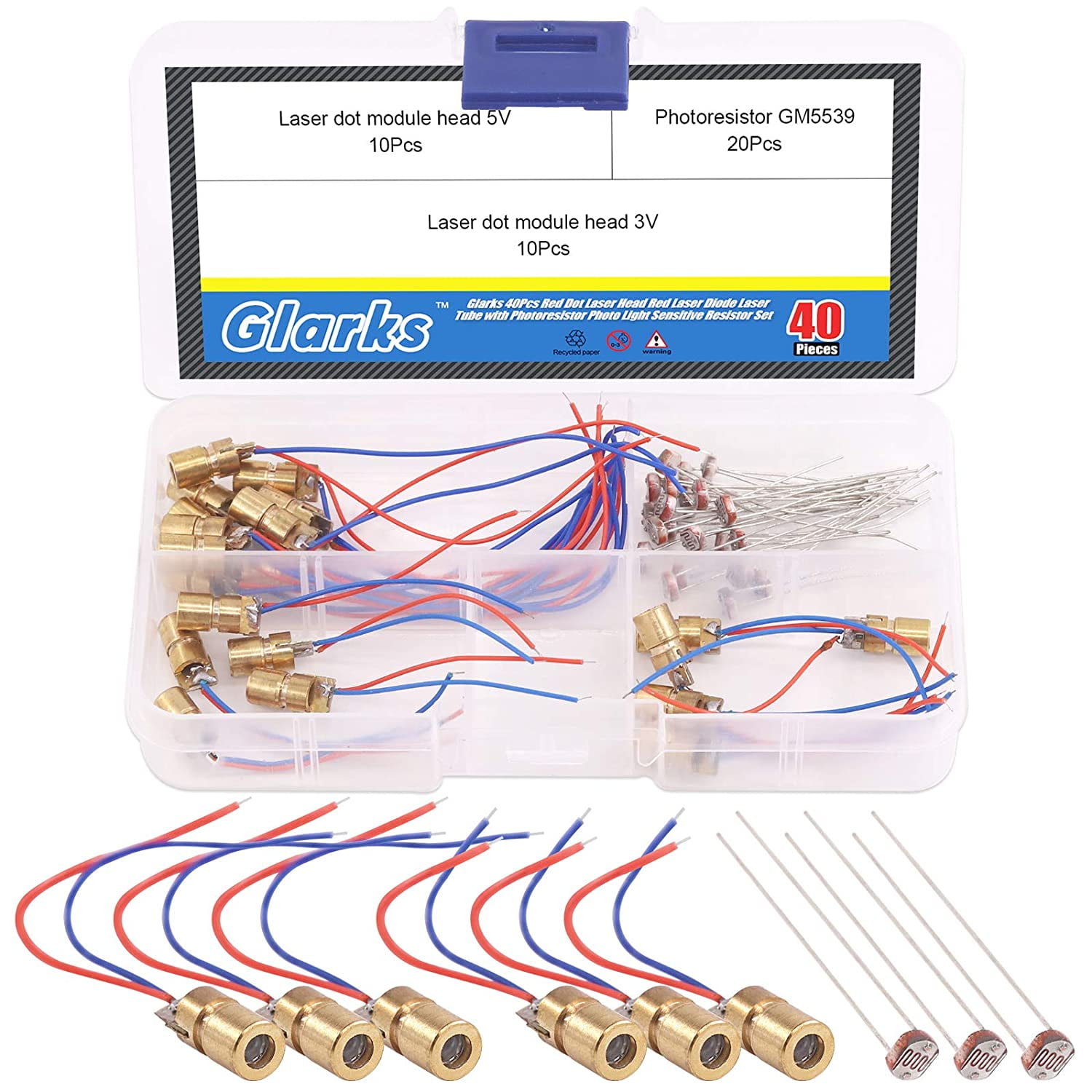 40Pcs 5V 650nm 6mm 5V 5mW and 3V 5mW Red Dot Laser Head Red Laser Diode ...