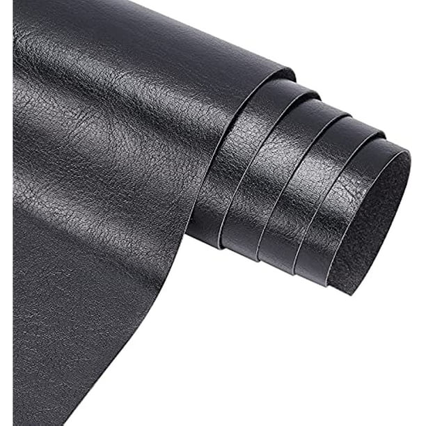 PU Leather (13"x 55") Black Leather Roll Solid Color Synthetic Faux ...