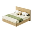 Sailvan King Bed Frame with LED Lights and Corrugated Curved Design ...