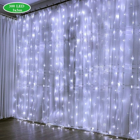 LED Light Curtain Light Chains with 8 Modes 300 LED Light Chain for ...