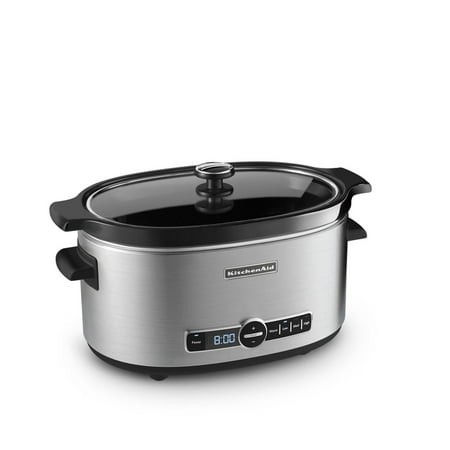 KitchenAid Slow Cooker 6-Quart with Glass Lid | Stainless Steel – BrickSeek