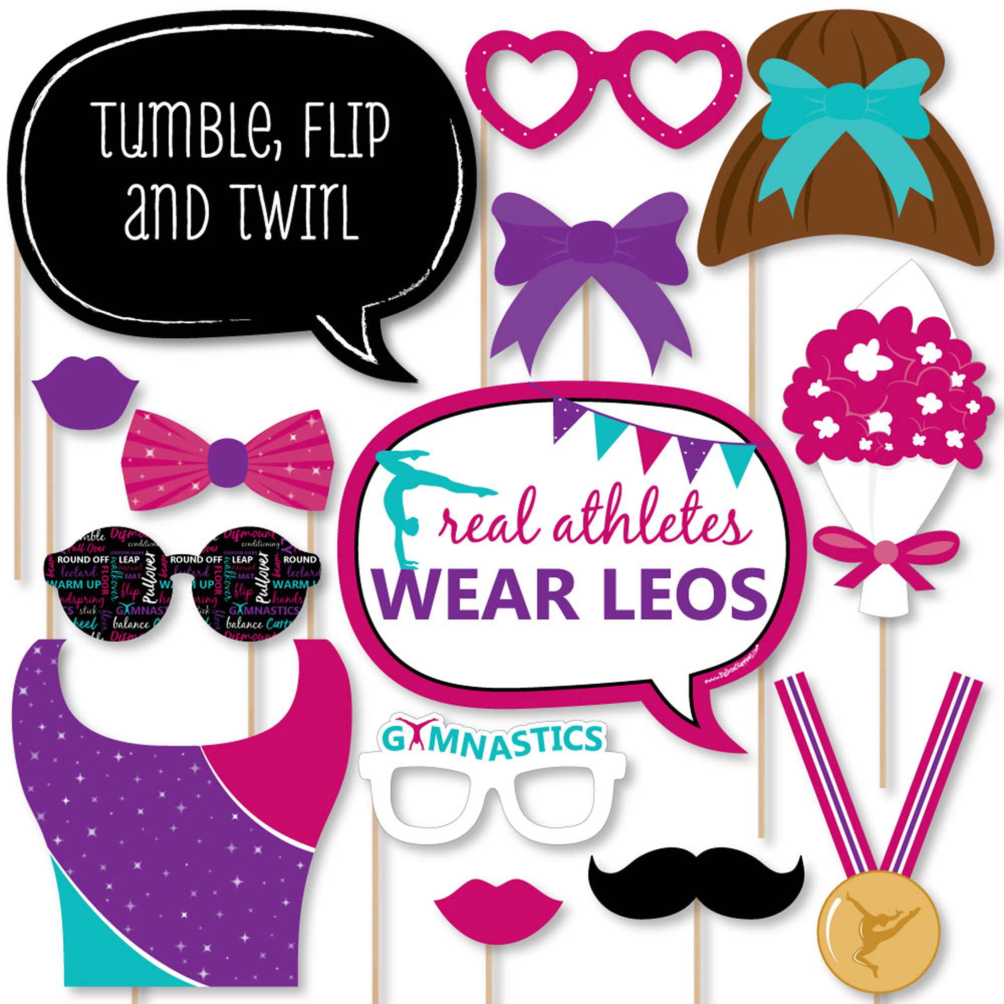 Big Dot of Happiness Tumble, Flip and Twirl - Gymnastics - Birthday ...