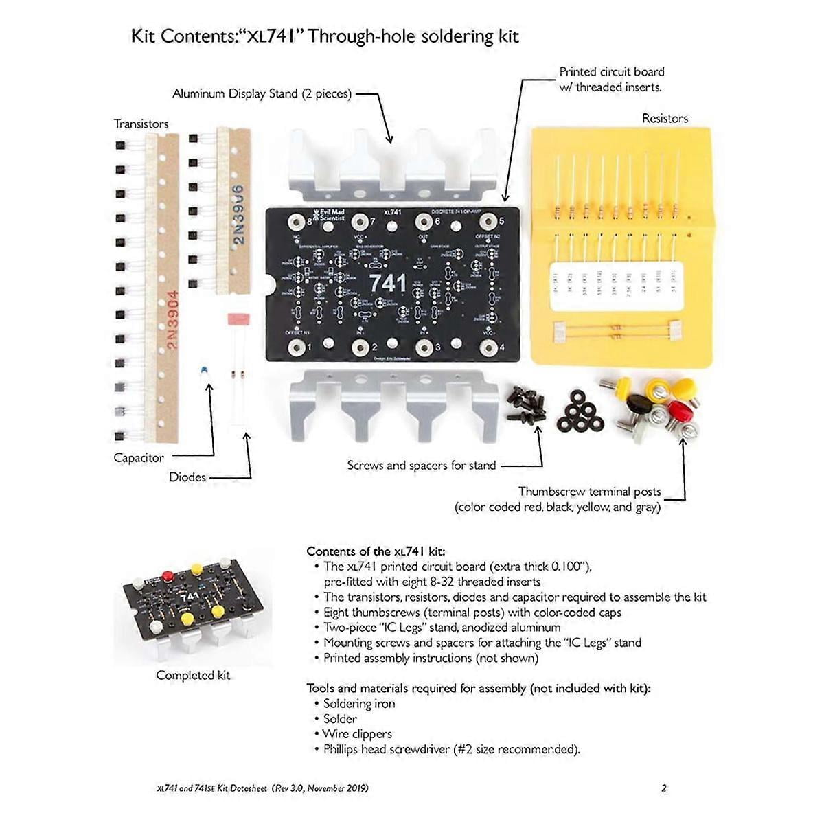 741 Learning Kit for Operational Amplifier Principles Transistor ...