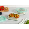 Ello Color Lock 3.4 Cup 2 Pack Glass Meal Prep Containers with Locking ...