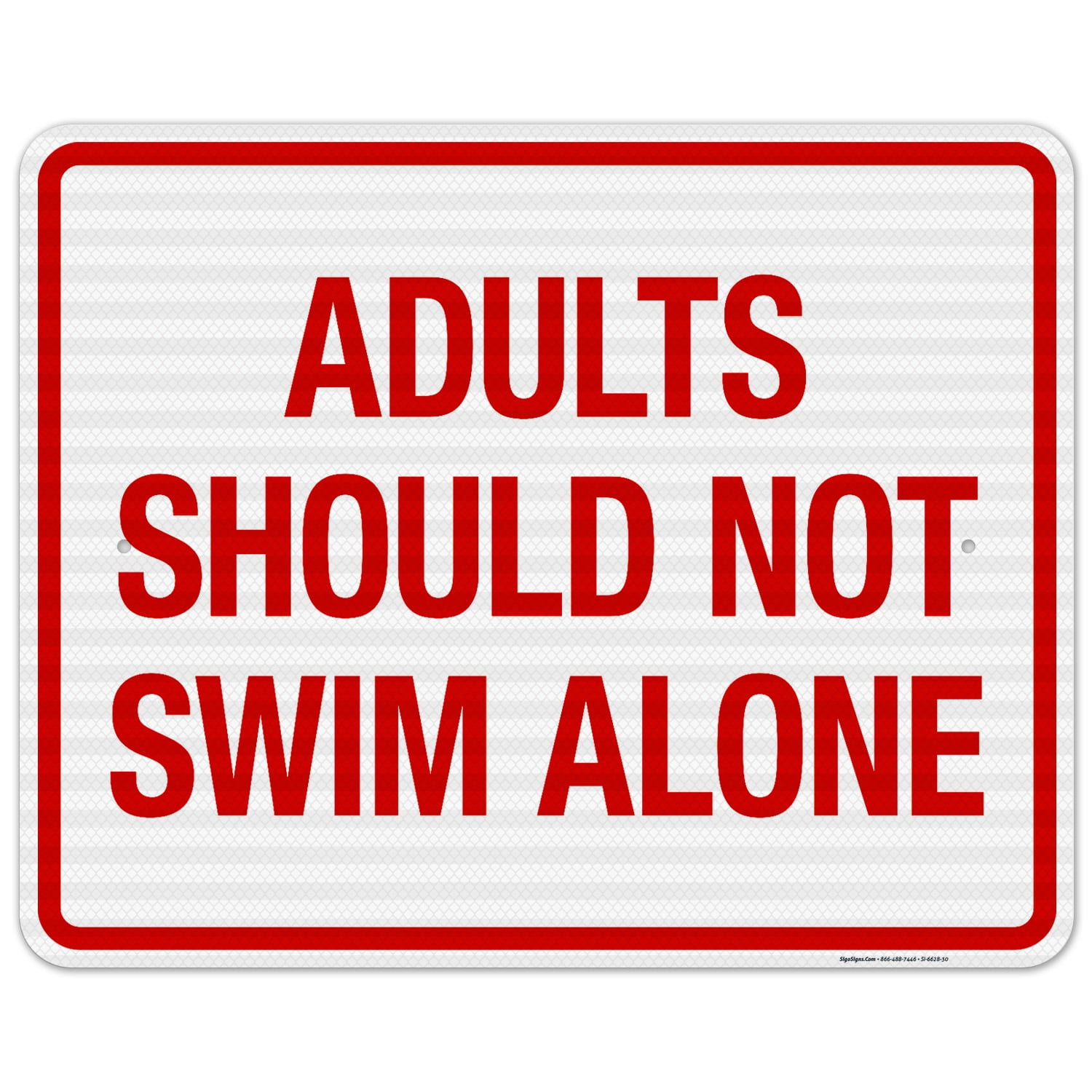 Adults Should Not Swim Alone Sign, Pool Sign, - Walmart.com