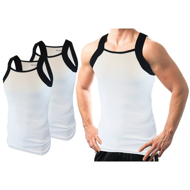 Different Touch 2 Pack Contrast Color G-Unit Tank Tops Muscle Rib Men ...