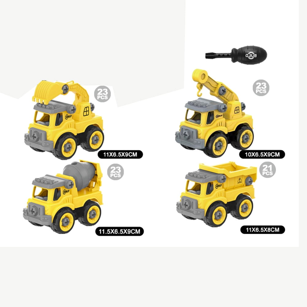 CSCHome 4PCS Take Apart Construction Engineering Trucks Toys for ...