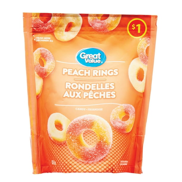 Great Value Peach Rings Candy, 125 g - Walmart.ca