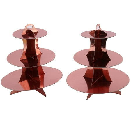 2 Set 3-tier Round Cardboard Cupcake Stand For 24 Cupcakes Perfect ...