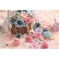 Artificial Silk Flower Heads Blue Pink 125 Count Floral Craft and Home ...