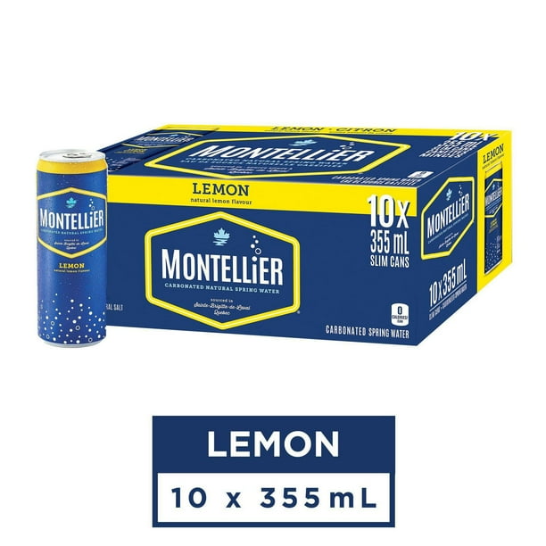 Montellier Carbonated Mineral Water with Natural Lemon Flavor 10x355mL, 10x355mL - Walmart.ca