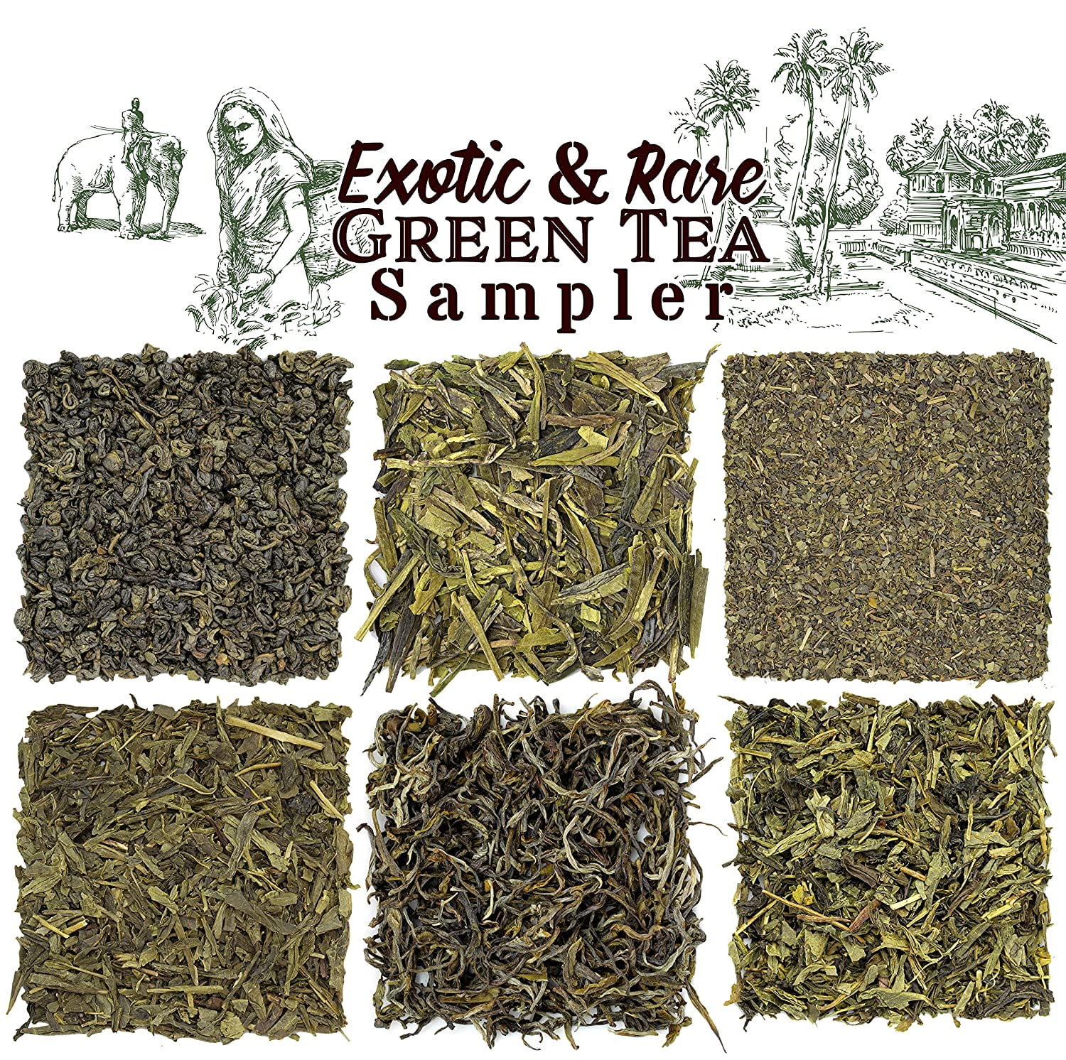 Solstice Exotic and Rare Green Tea Loose Leaf Tea Sampler Assortment (6 ...