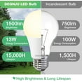 ZhenheLight Bulbs,100 Watt Led Light Bulb Equivalent, 1500Lm, Soft ...