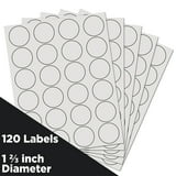 JAM Paper Circle Label Sticker Seals, 1 2/3 in, White, 120 Round Labels ...
