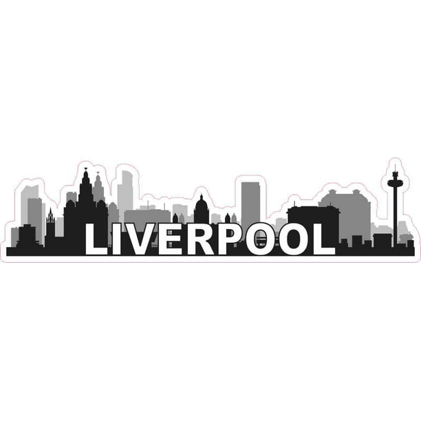 10in x 2.5in Liverpool Skyline Sticker Vinyl Car Window Bumper Stickers ...
