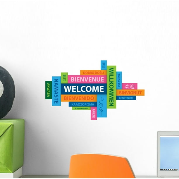 Welcome Languages Word Cloud Wall Decal Wallmonkeys Peel and Stick ...