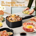 2L Hot Pot with Steamer, 800W Non- Ceramic Coating Dorm Cooking Pot ...