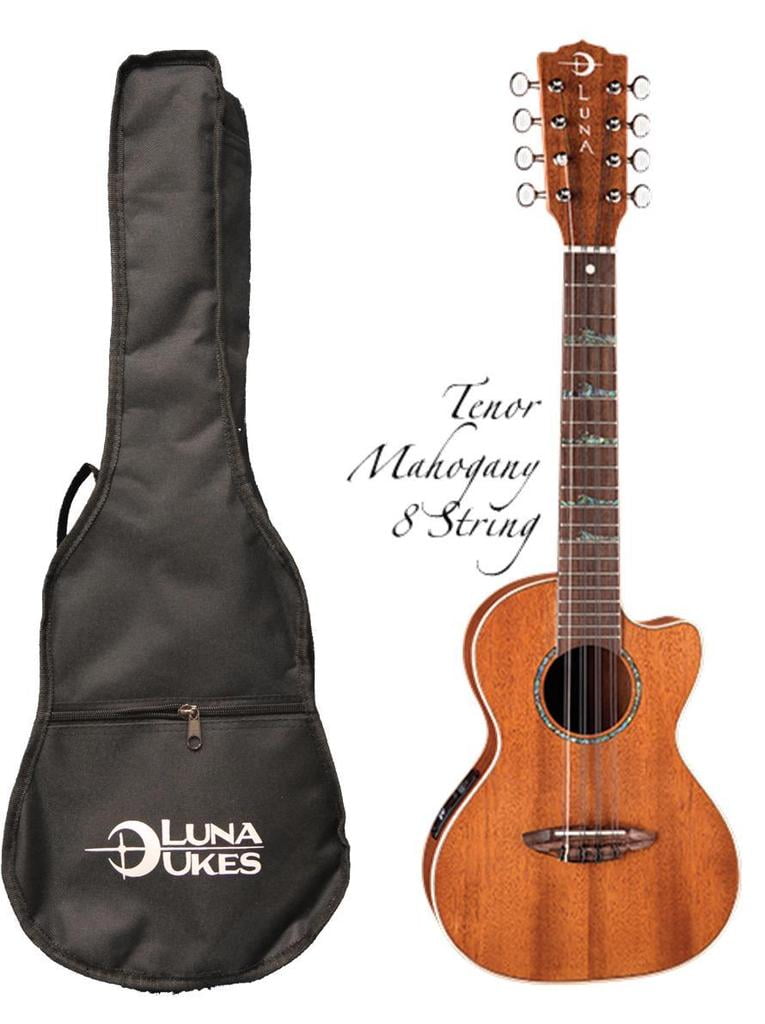 Luna High Tide Series 8-String Mahogany Tenor Acoustic-Electric Ukulele ...