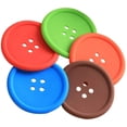 10Pcs Silicone Drink CoasterColorful Round Button Shaped Cup Cushion ...