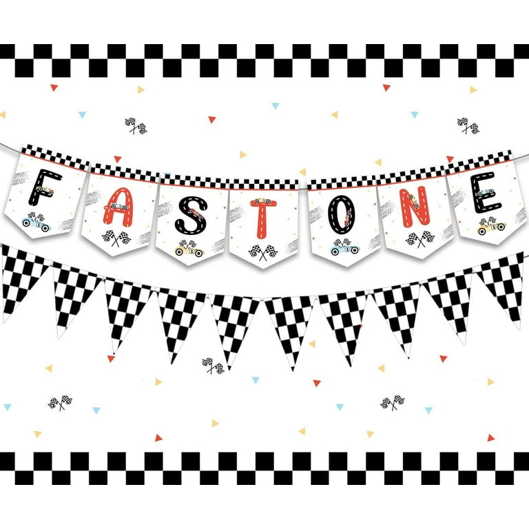 Checkered Flag Birthday Banner
