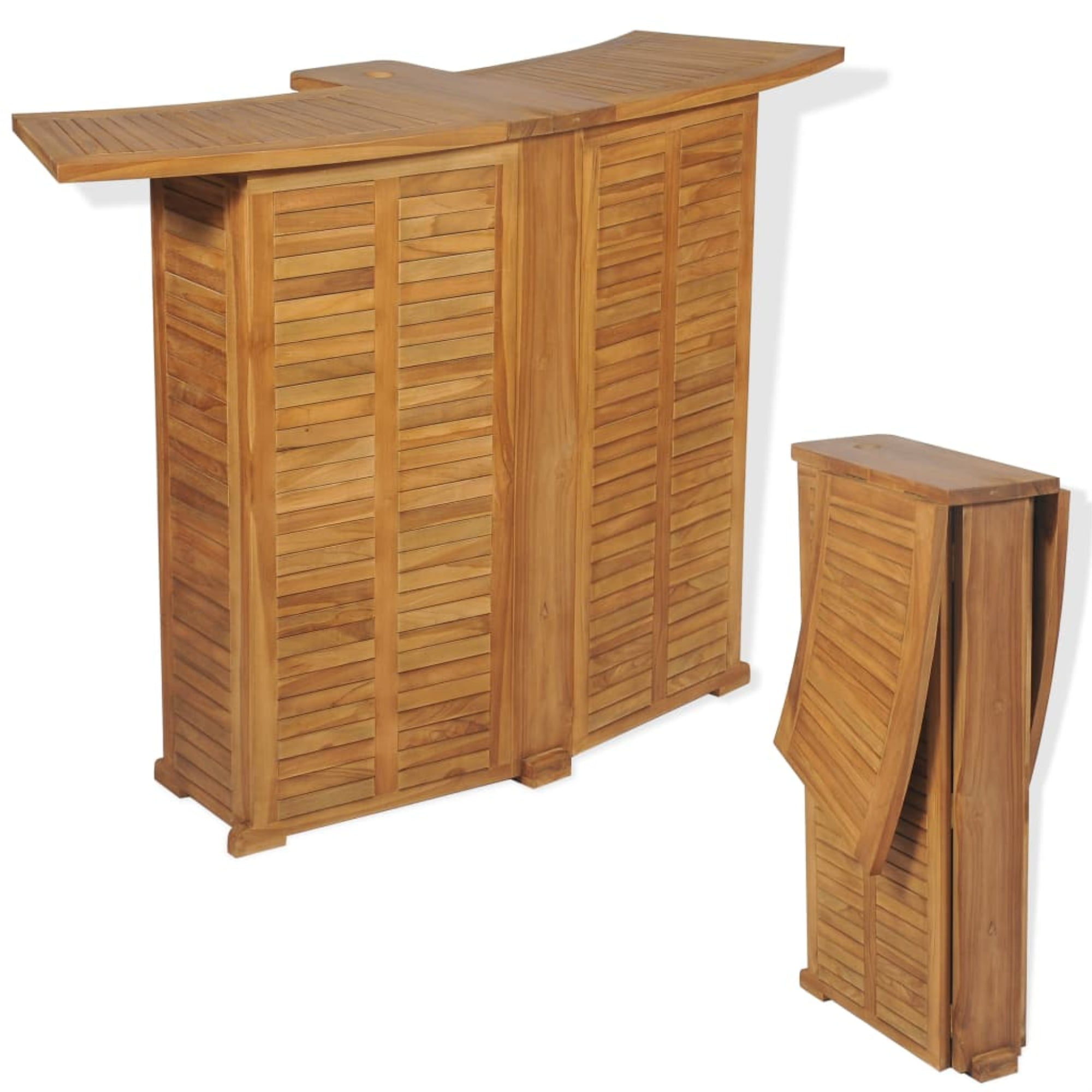 vidaXL Folding Bar Table 61"x20.9"x41.3" Solid Teak Wood - Walmart.com