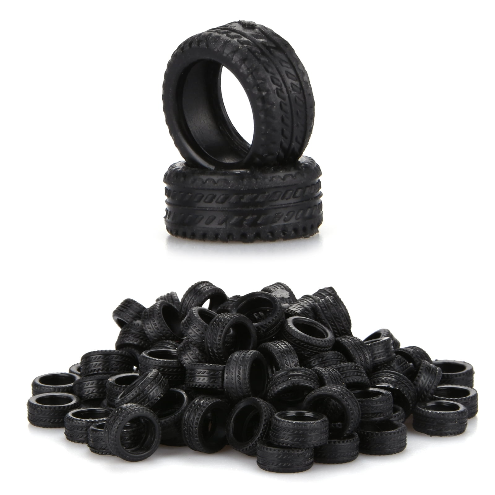 100 Pack1/64 Model Tire Rubber Miniature 1:64 Car Rubber Tire ...