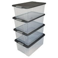 Homz 15 Qt Stackable Plastic Storage Container w/Snaplock Lid, Gray(4 Pack) - Walmart.com