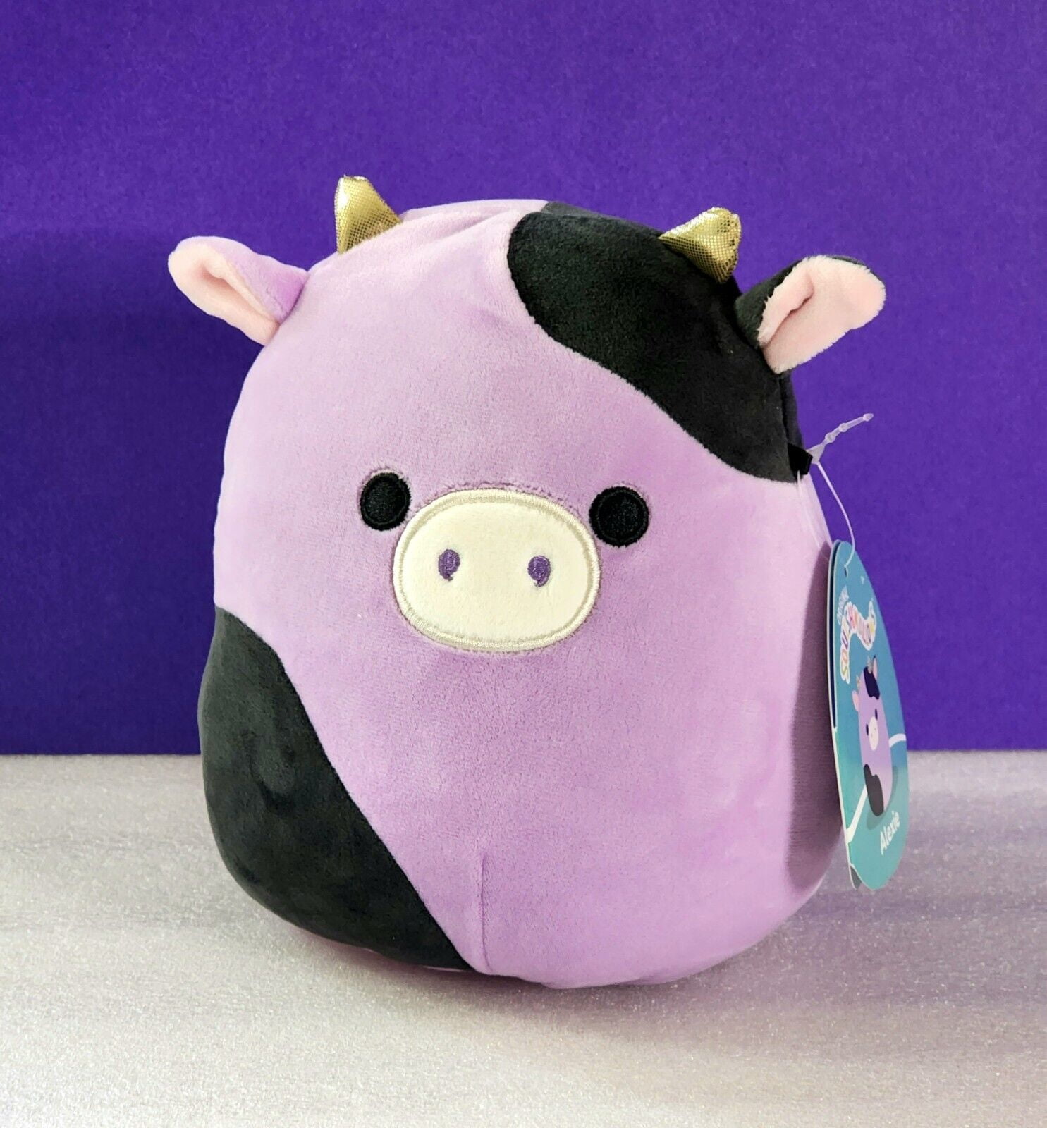 Squishmallows Alexie the Purple & Black Cow 7" kellytoy stuffed animal ...