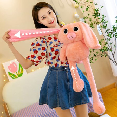 Stuffed Animal Bunny Plush Toy, Kawaii Soft Rabbit Plushie Doll ...