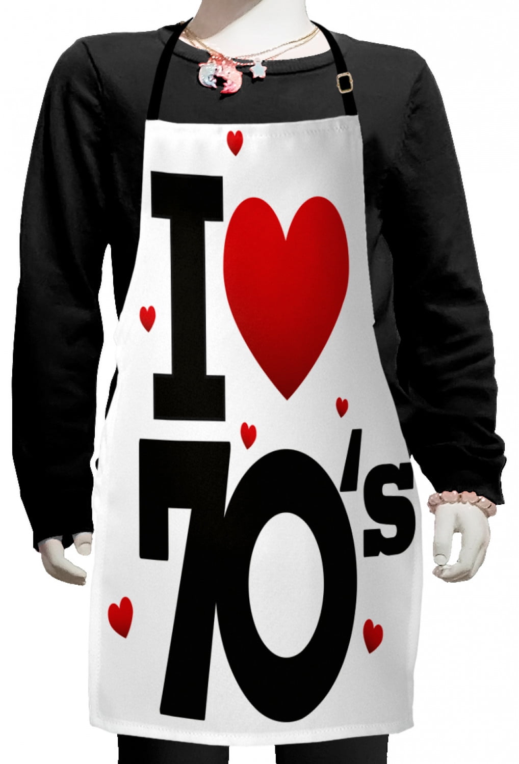 70s Party Kids Apron, Seventies with Various Shaped Hearts Vintage and ...