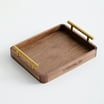 Solid Walnut Wooden Serving Tray with Brass Handles for home décor ...