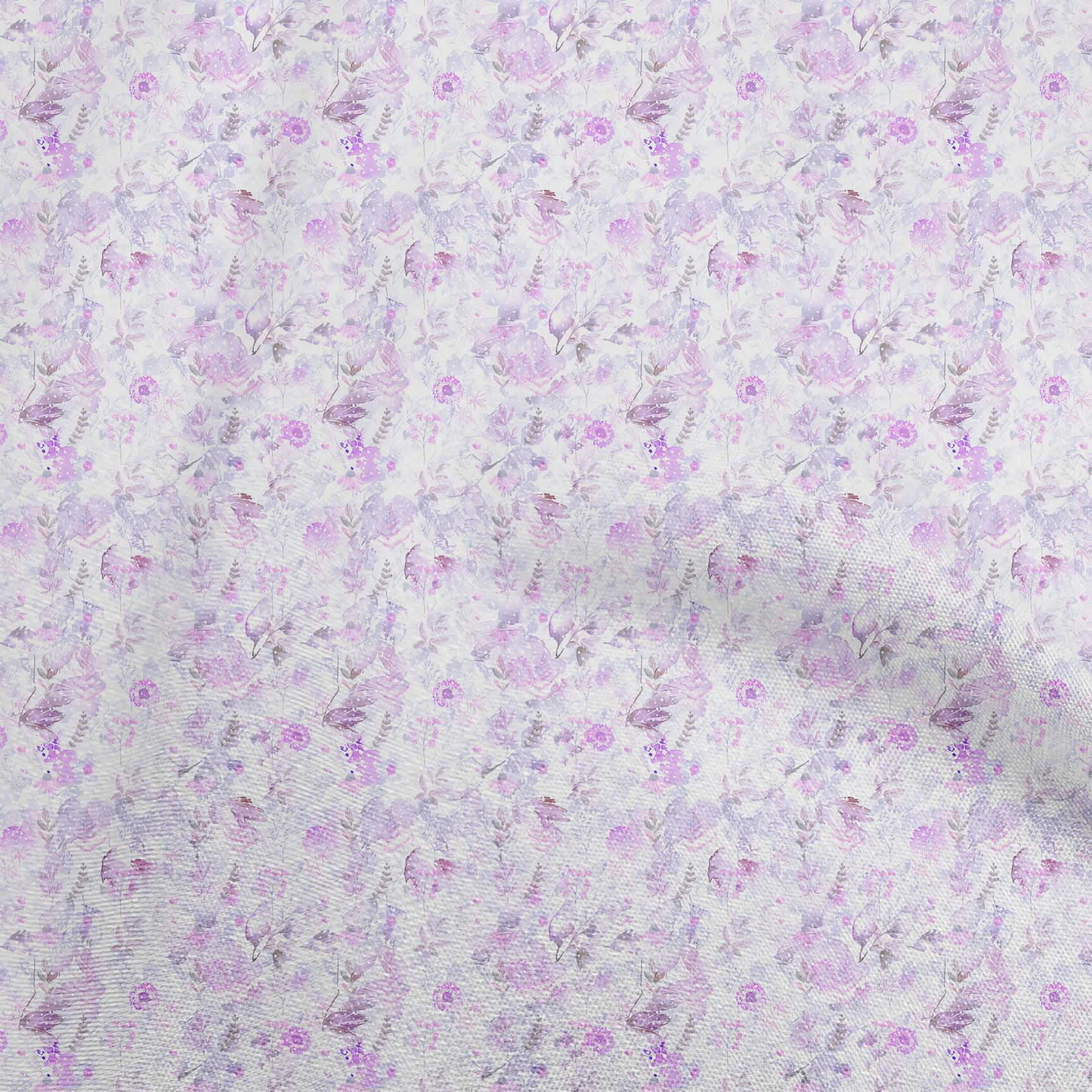 oneOone Velvet Light Purple Fabric Flower Sewing Material Print Fabric ...