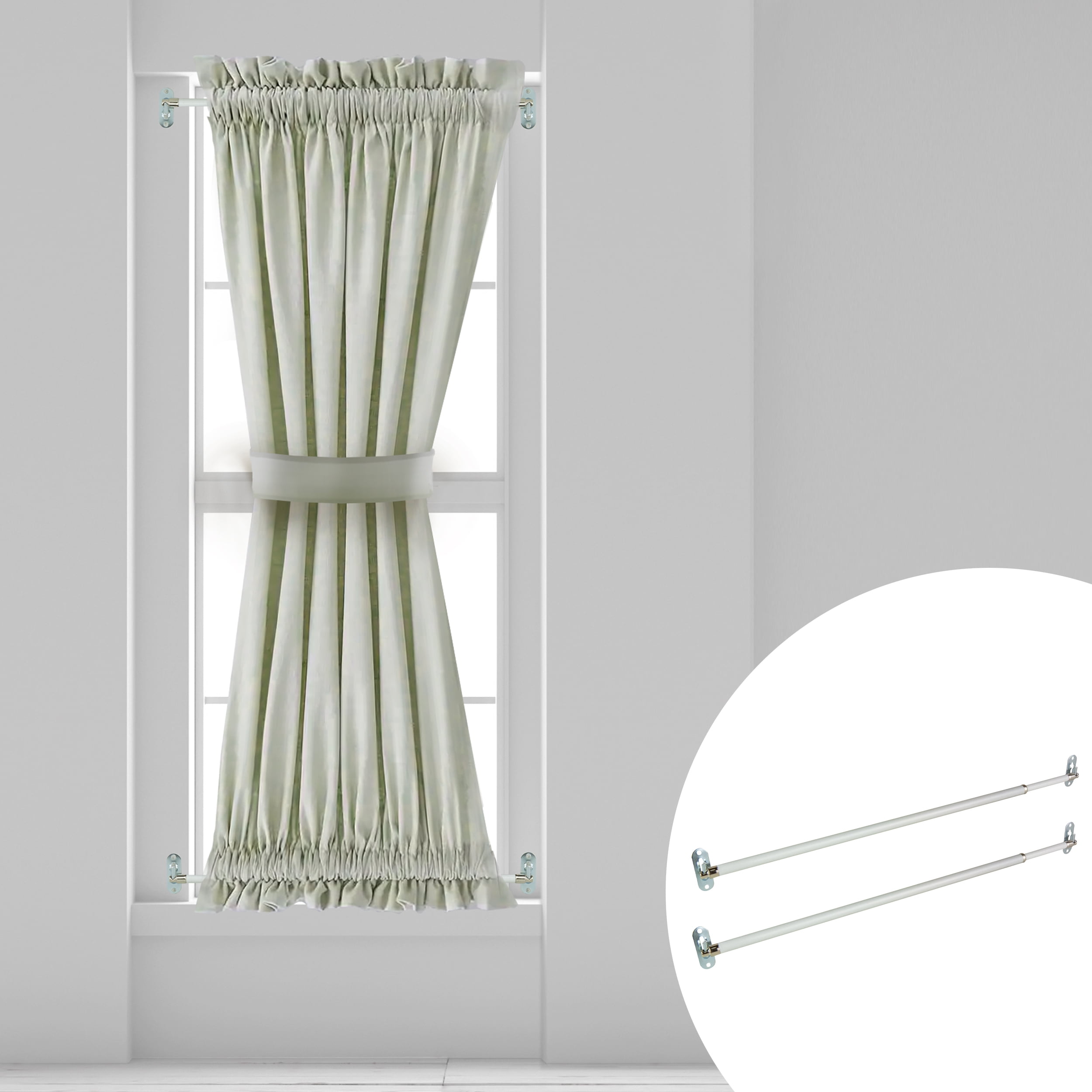 Adjustable 28" to 48" Round Sash Rod in White (Set of 2),(SASHR-2848 ...