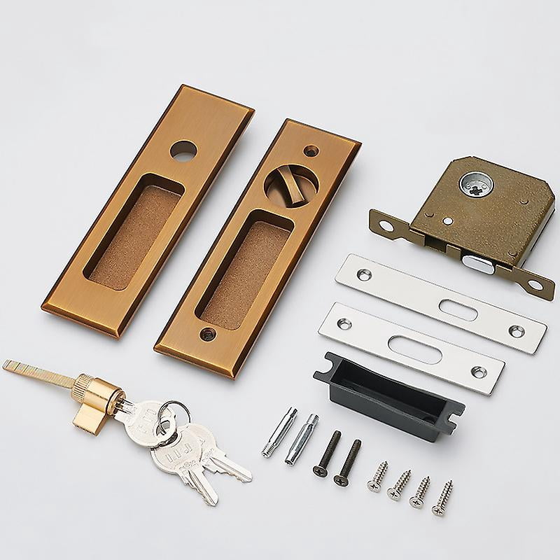 Retractable Door Handle with Sliding Door Lock Key Recessed Door Handle ...