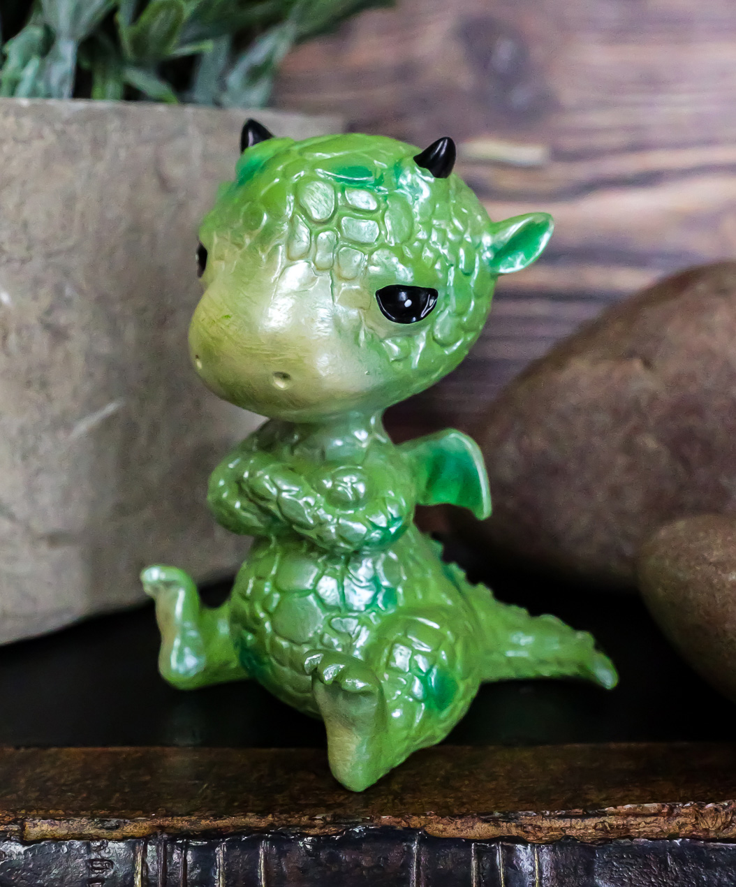 Ebros Fantasy Green Grumpy Baby Dragon Mini Figurine 2.75" Tall ...