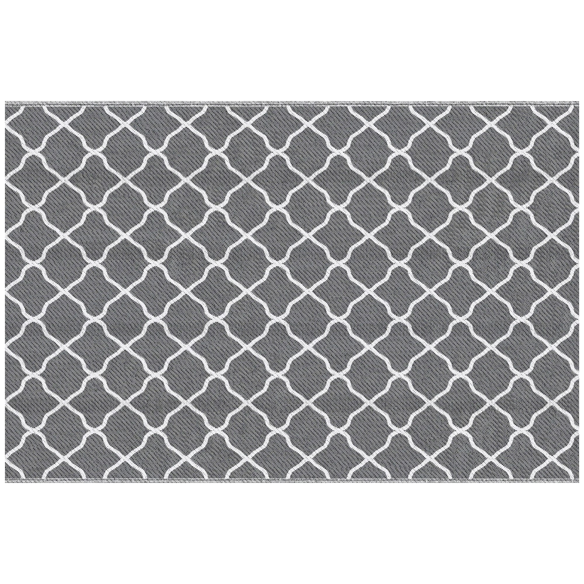 Click here for Outsunny Waterproof Outdoor Rug  6 X 9 Grey & Whit... prices