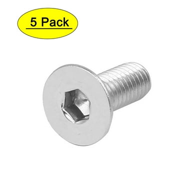 M6x18mm 316 Stainless Steel Flat Head Hex Socket Cap Screws Silver Tone ...