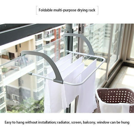 Outdoor Pole Storage Airer Hanging Drying balcony Rack Clothes Laundry ...