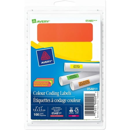 Removable Rectangular Colour Coding Labels for Laser Printers or ...